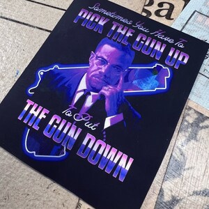 Malcolm X Matte Mirror Sicker - Etsy