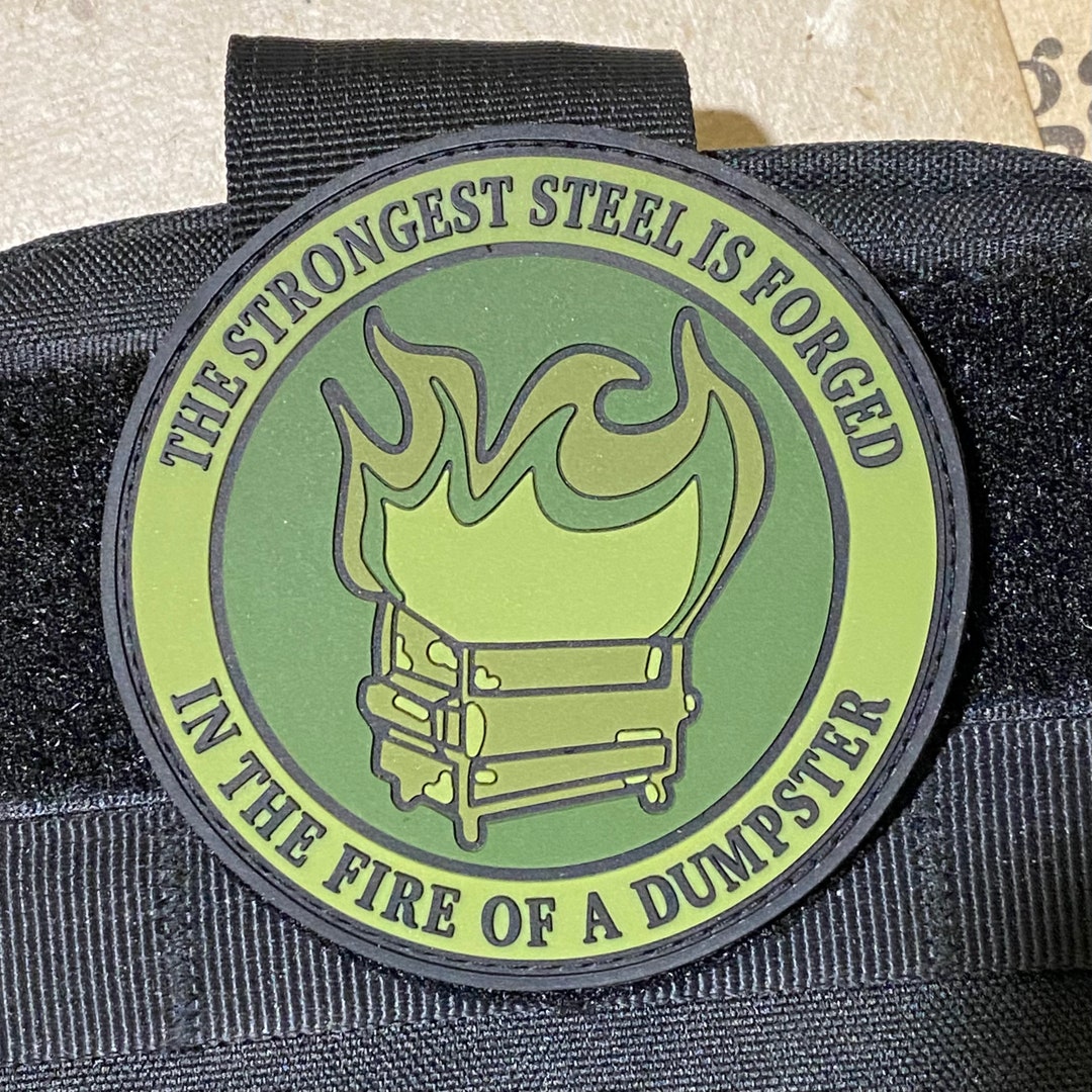 Dumpster Fire Morale Patch | Green | PVC Hook and Loop Patch - Etsy