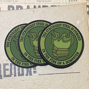 Dumpster Fire Morale Patch | Green | PVC Hook and Loop Patch - Etsy
