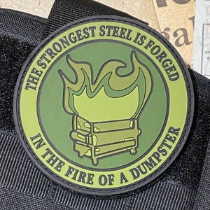 Dumpster Fire Morale Patch | Green | PVC Hook and Loop Patch - Etsy