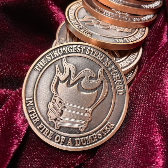Dumpster Fire Challenge Coin Antique Copper - Etsy
