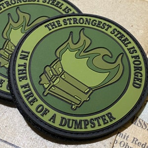 Dumpster Fire Morale Patch | Green | PVC Hook and Loop Patch - Etsy