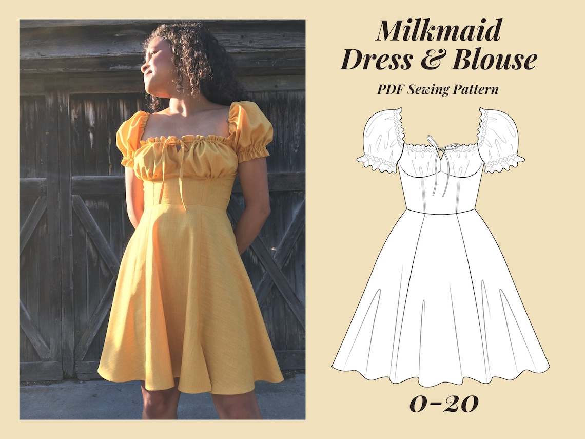 Milkmaid Sewing Pattern With Video Tutorial - Etsy