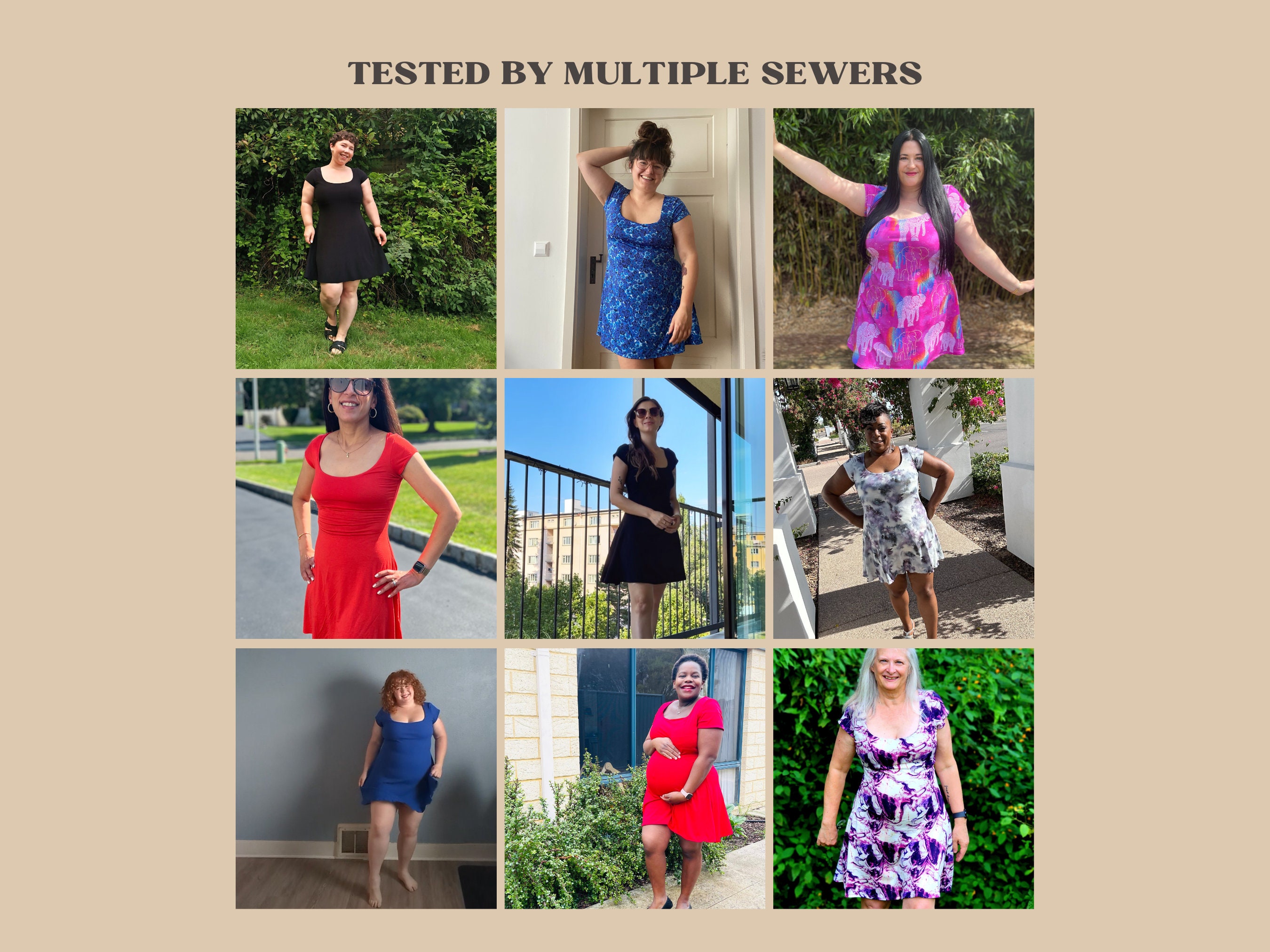 Square Neck Cap Sleeve Dress Pattern | Lulu Frock - Etsy