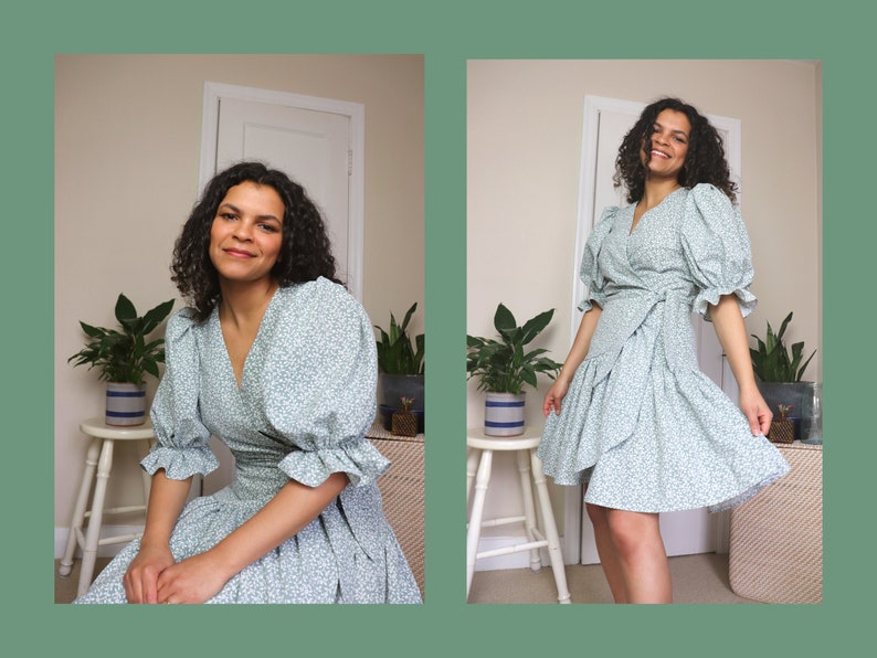Ruffle Wrap Dress Sewing Pattern | Madeline Frock - Party Dress ...