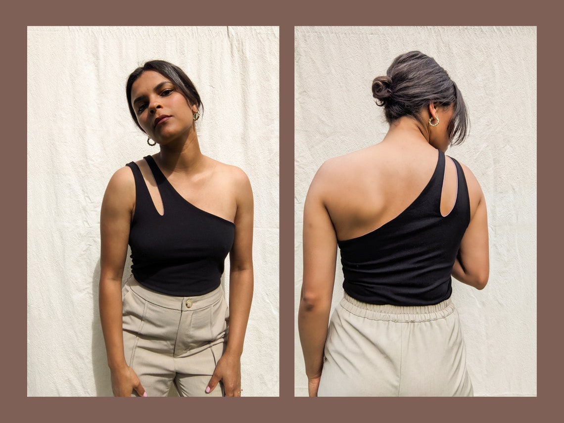 One Shoulder Tank Top PDF Sewing Pattern | Angie Tank - Etsy