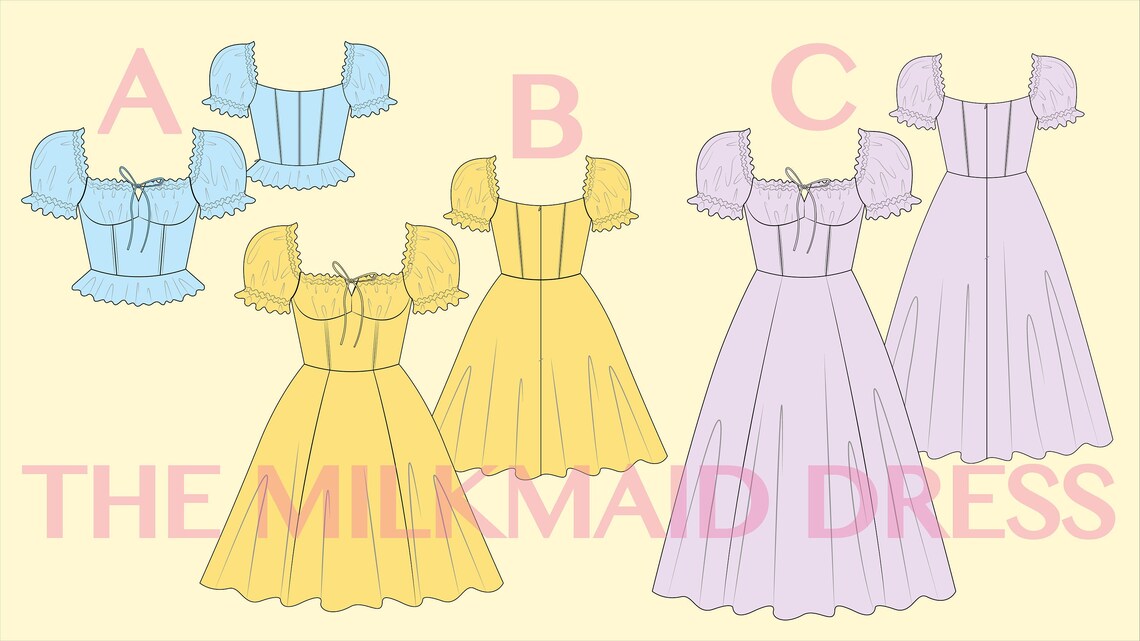 Milkmaid Sewing Pattern with video tutorial | Etsy