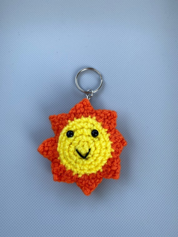 Crochet Sun Keychain - Etsy