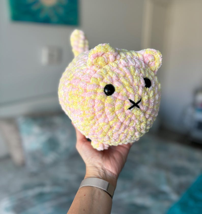BIG Crochet Loaf Cat - (pink Lemonade Color) - Etsy