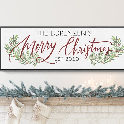 Personalized Merry Christmas Sign With Last Name Christmas - Etsy