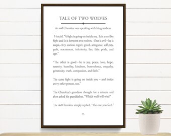 Two Wolves Quote - Etsy
