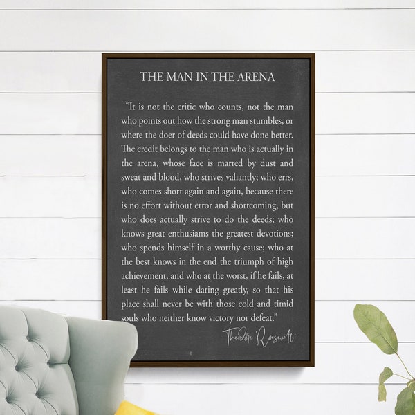 Man in the Arena Framed - Etsy