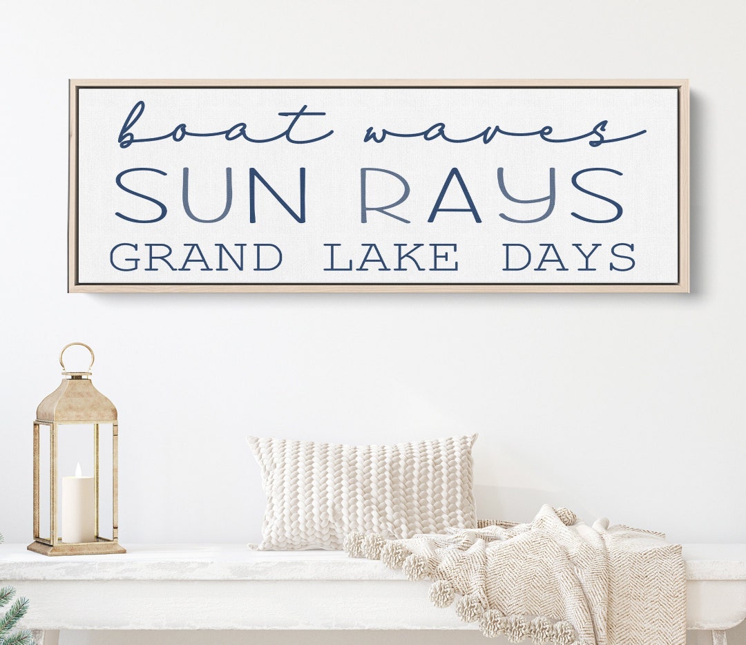 Personalized Lake House Sign | Boat Waves, Sun Rays, Lake Days | Custom ...