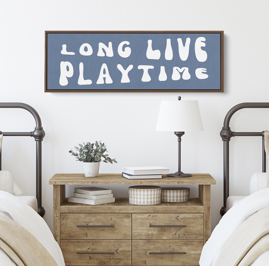 Whimsical 'long Live Playtime' Canvas Wall Decor - Kids' Playroom Art ...