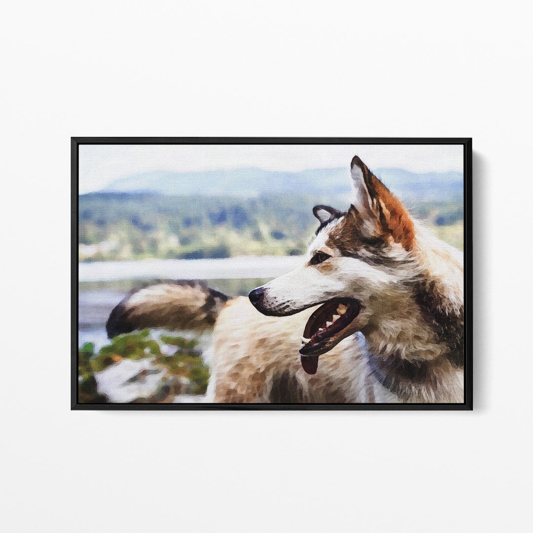 Dog Memorial Art | Custom Pet Watercolor Drawing Printed on Canvas - Etsy