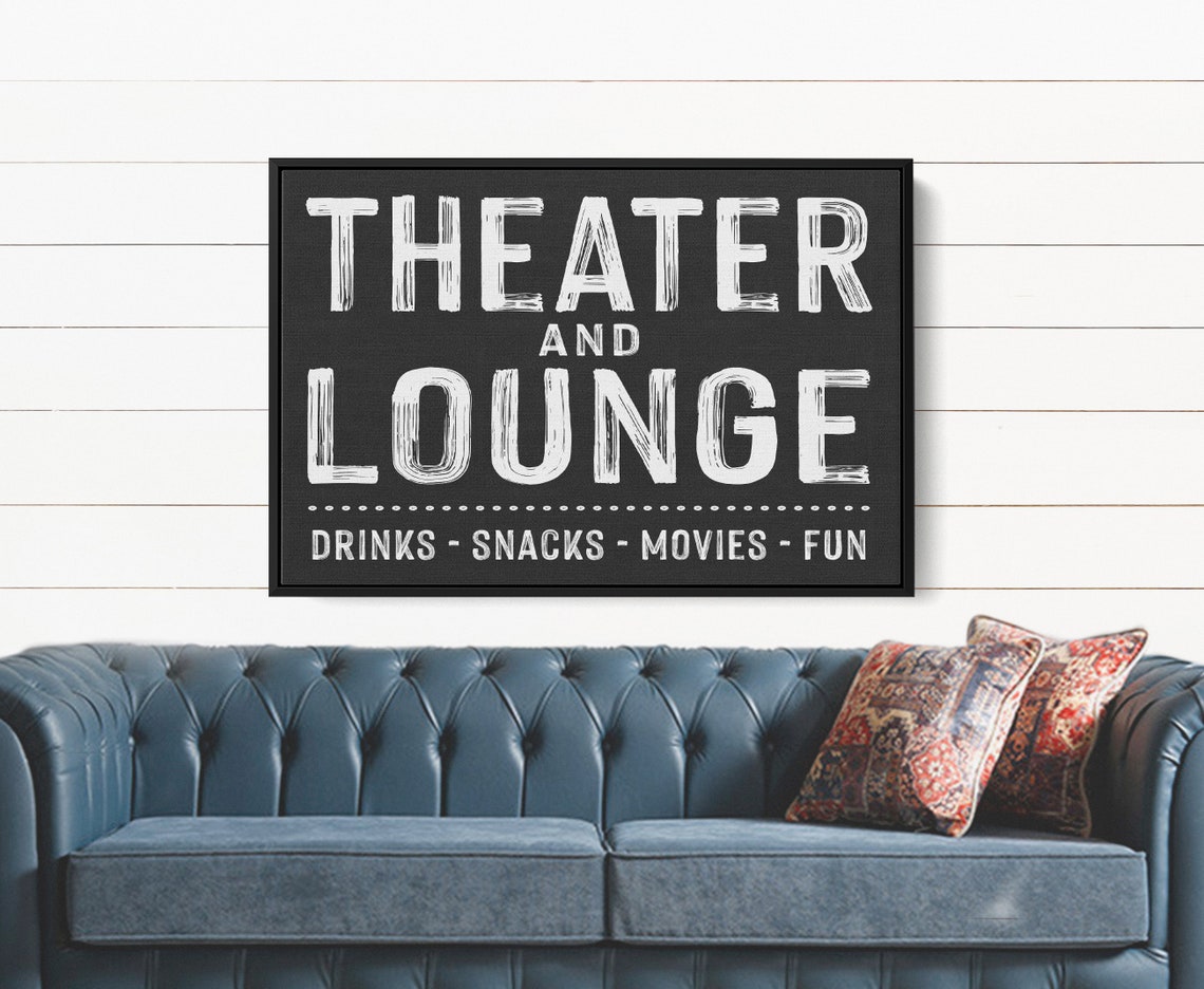 Theater and Lounge Sign | Modern Farmhouse Wall Decor for the Movie ...