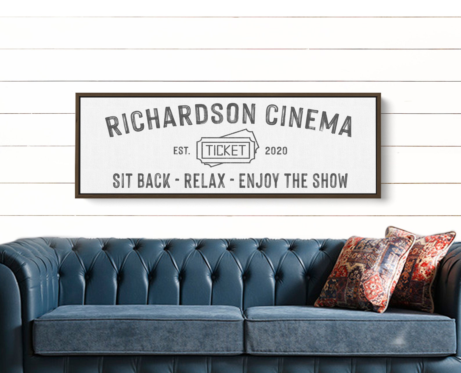 Custom Cinema Sign | Personalized Movie Theater Decor With Last Name ...