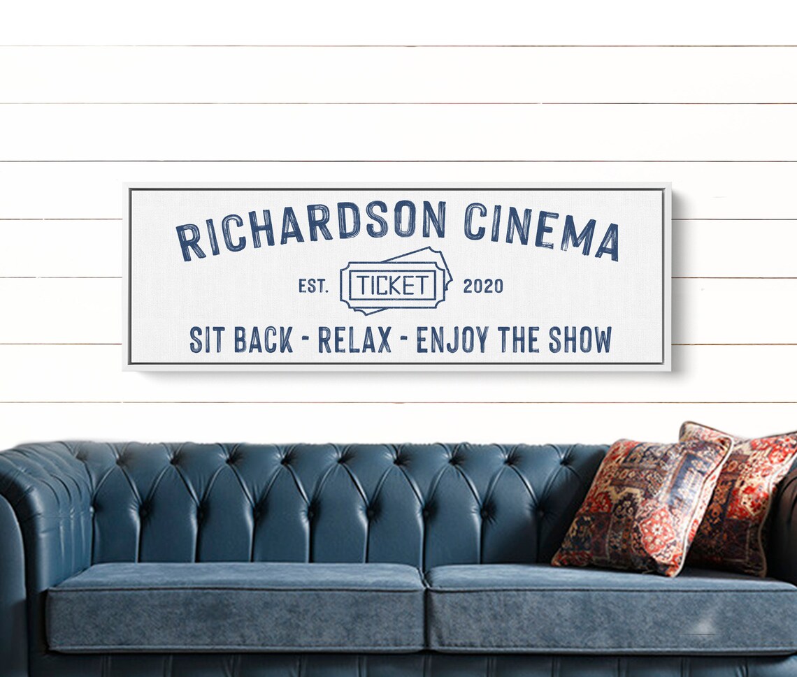 Custom Cinema Sign Personalized Movie Theater Decor With | Etsy