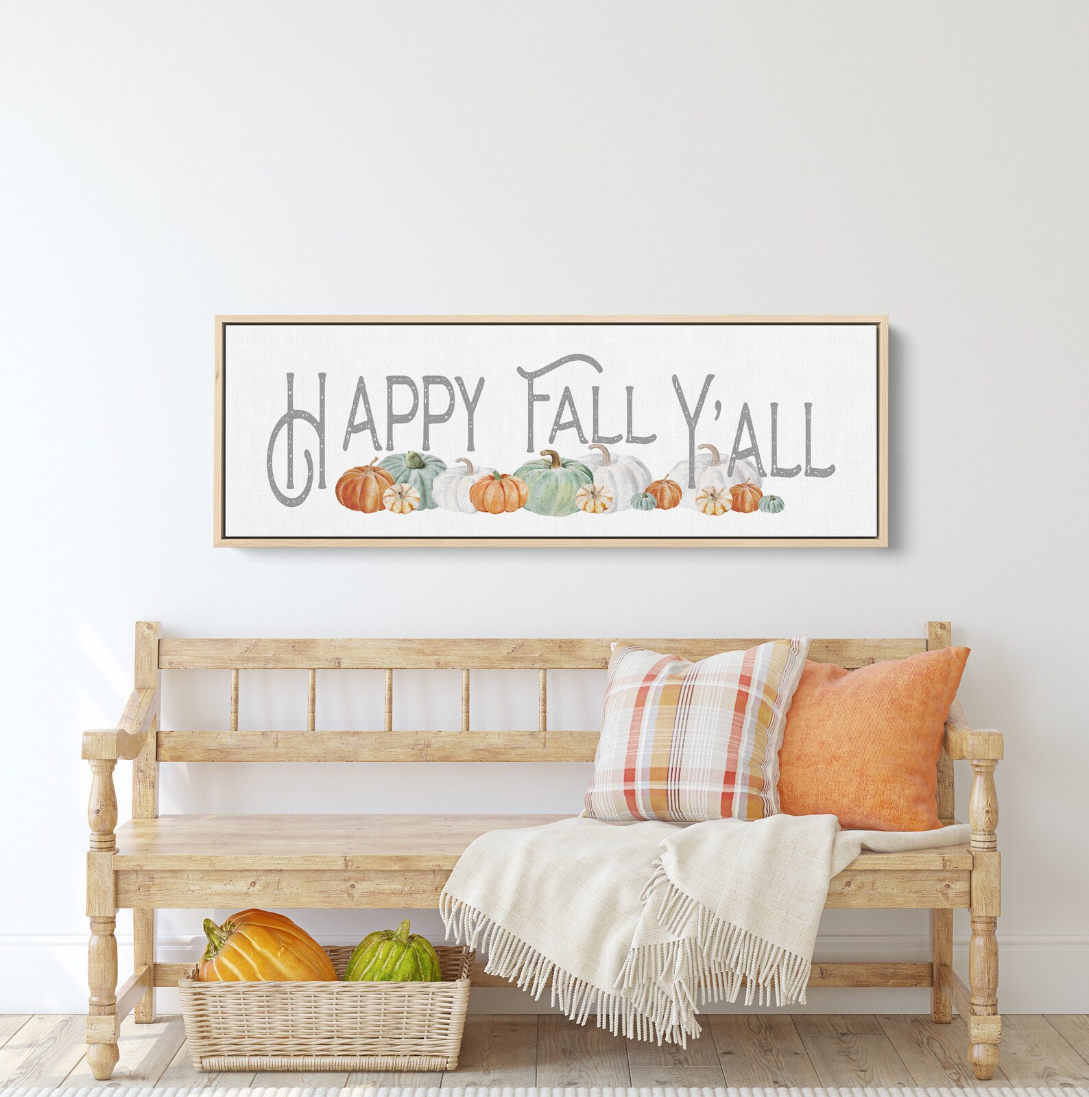 Happy Fall Y'all Sign | Thanksgiving Wall Decor | Modern Farmhouse Art ...