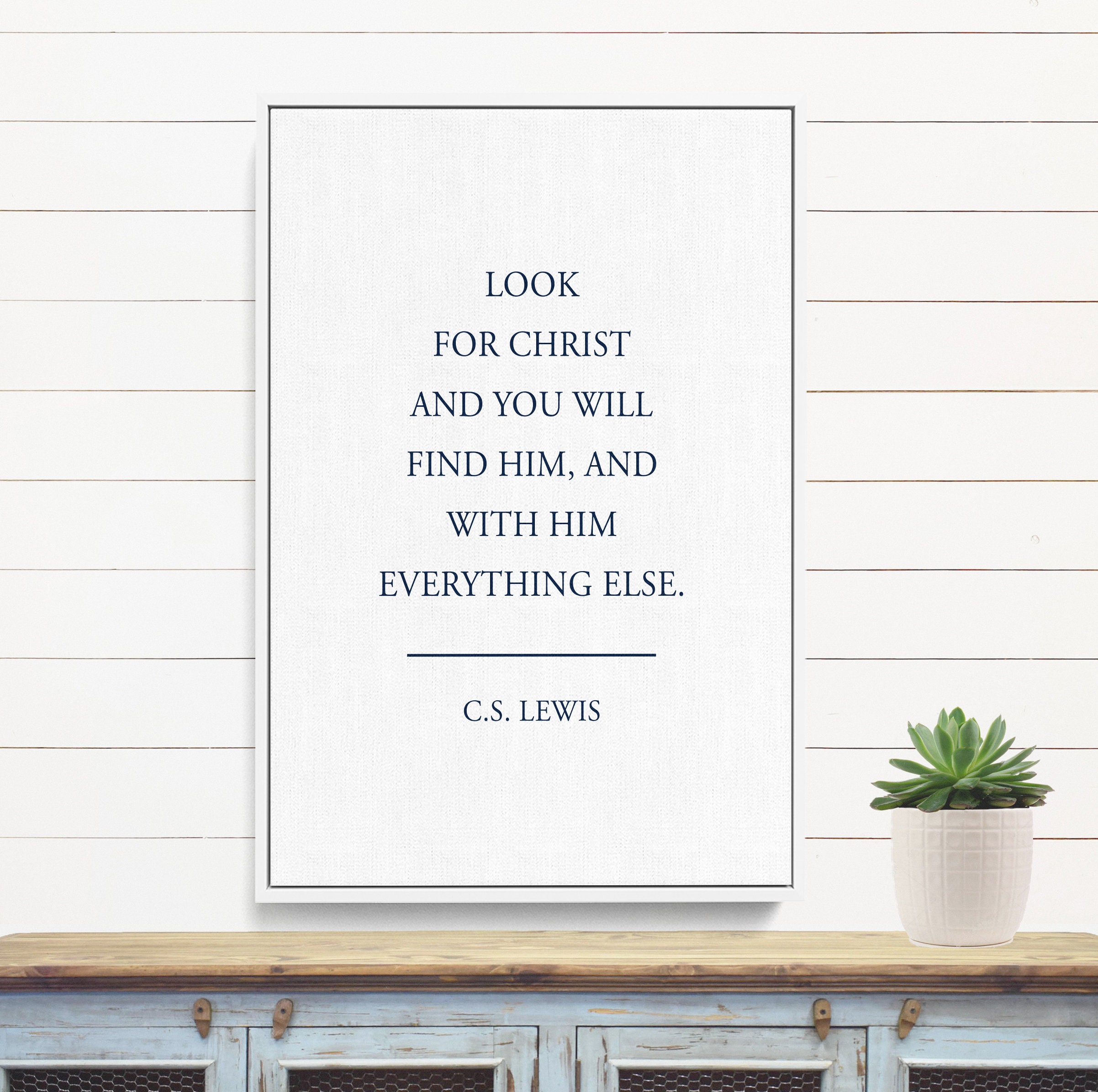 Look for Christ and You Will Find Him Sign, Quote by CS Lewis - Etsy