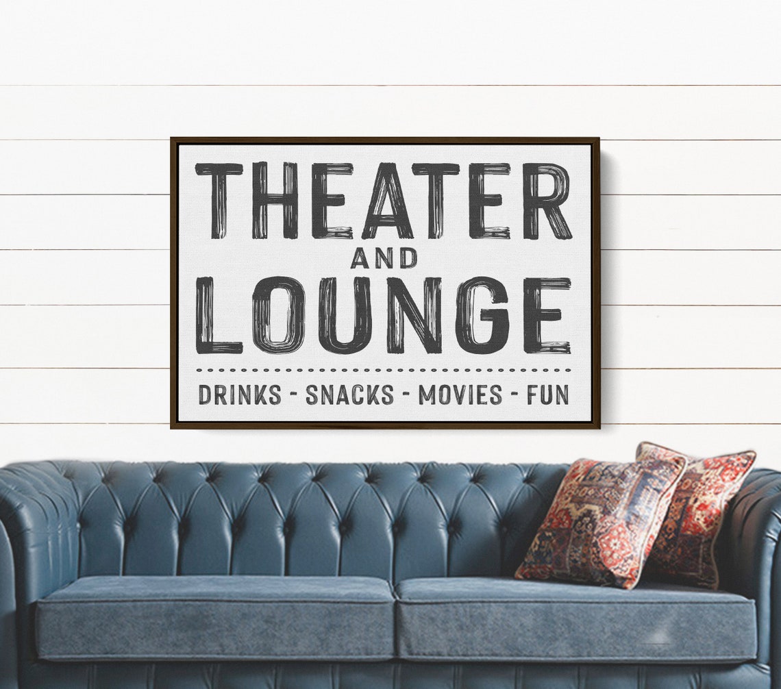 Theater and Lounge Sign | Modern Farmhouse Wall Decor for the Movie ...