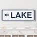 Large Canvas Lake Sign Lake Direction Sign Lake House Decor Rustic Lake ...