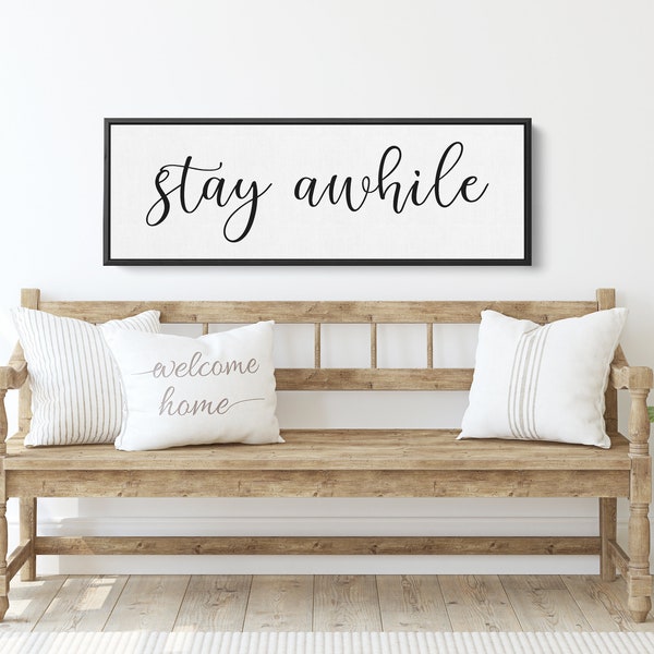 Stay Awhile Canvas - Etsy