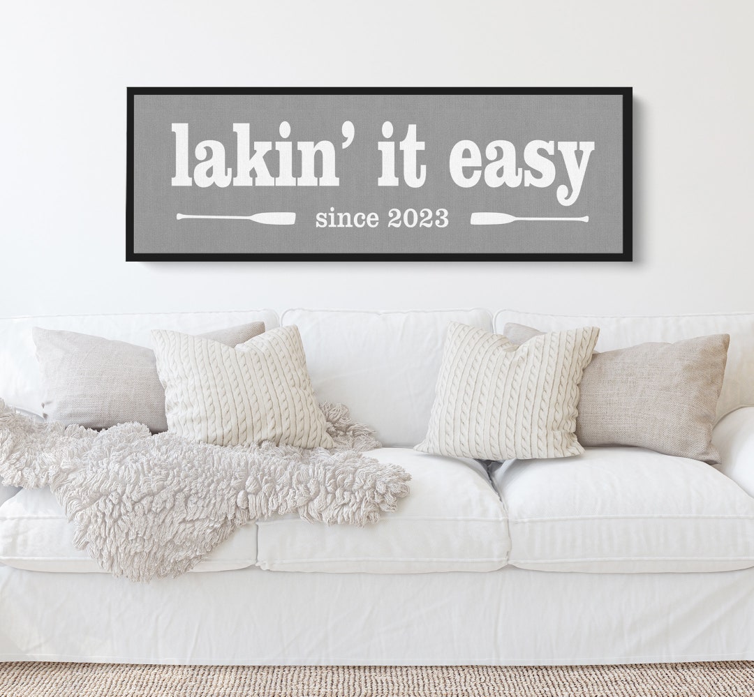 Lake House Sign | Lakin It Easy | Rustic Lake Wall Decor for Entry or ...