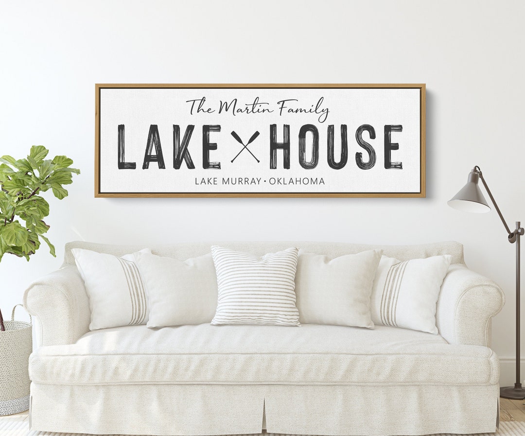 Customized Lake House Sign | Modern | Wall Decor | Family Name | Large ...