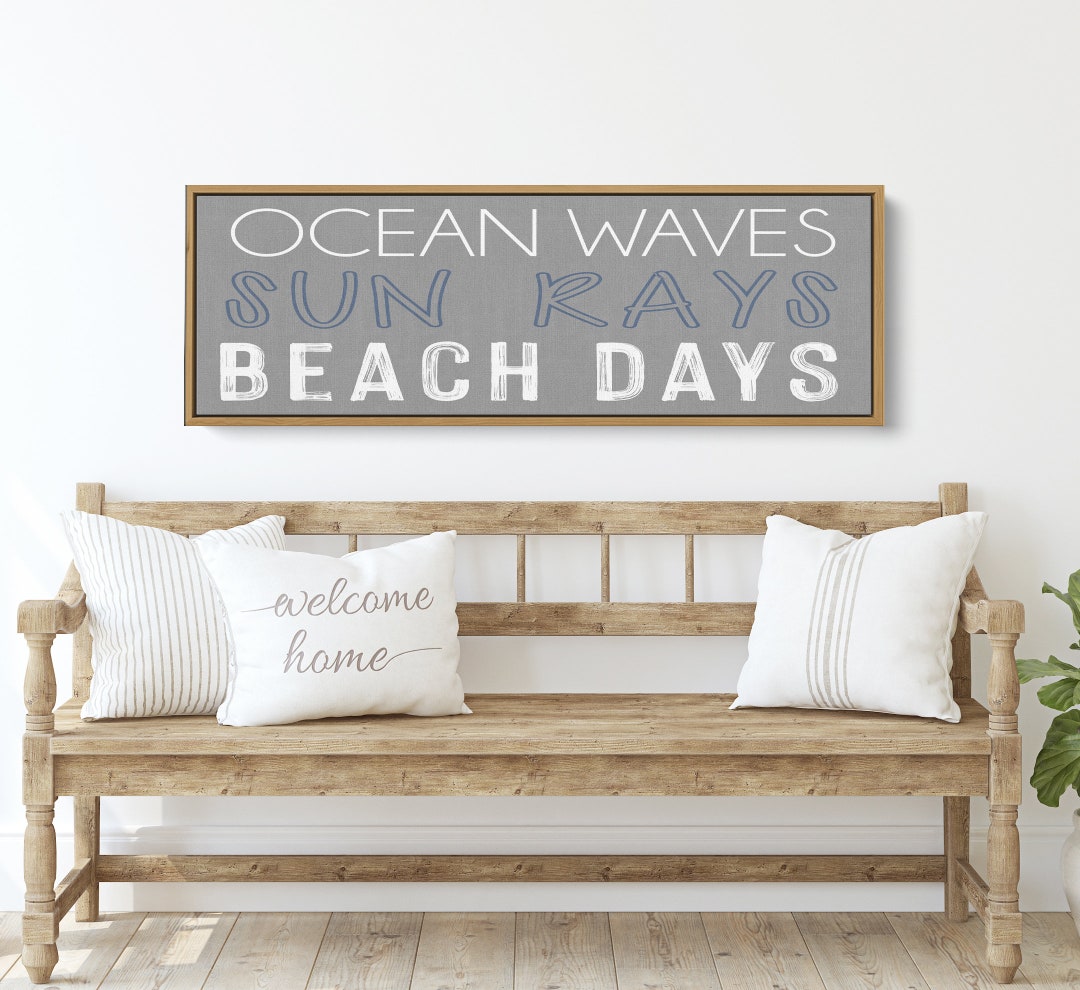 Personalized Beach Sign | Ocean Waves, Sun Rays, Beach Days | Custom ...