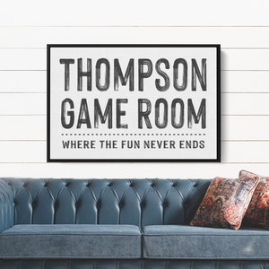 Personalized Family Game Room Sign | Modern Farmhouse Wall Decor ...