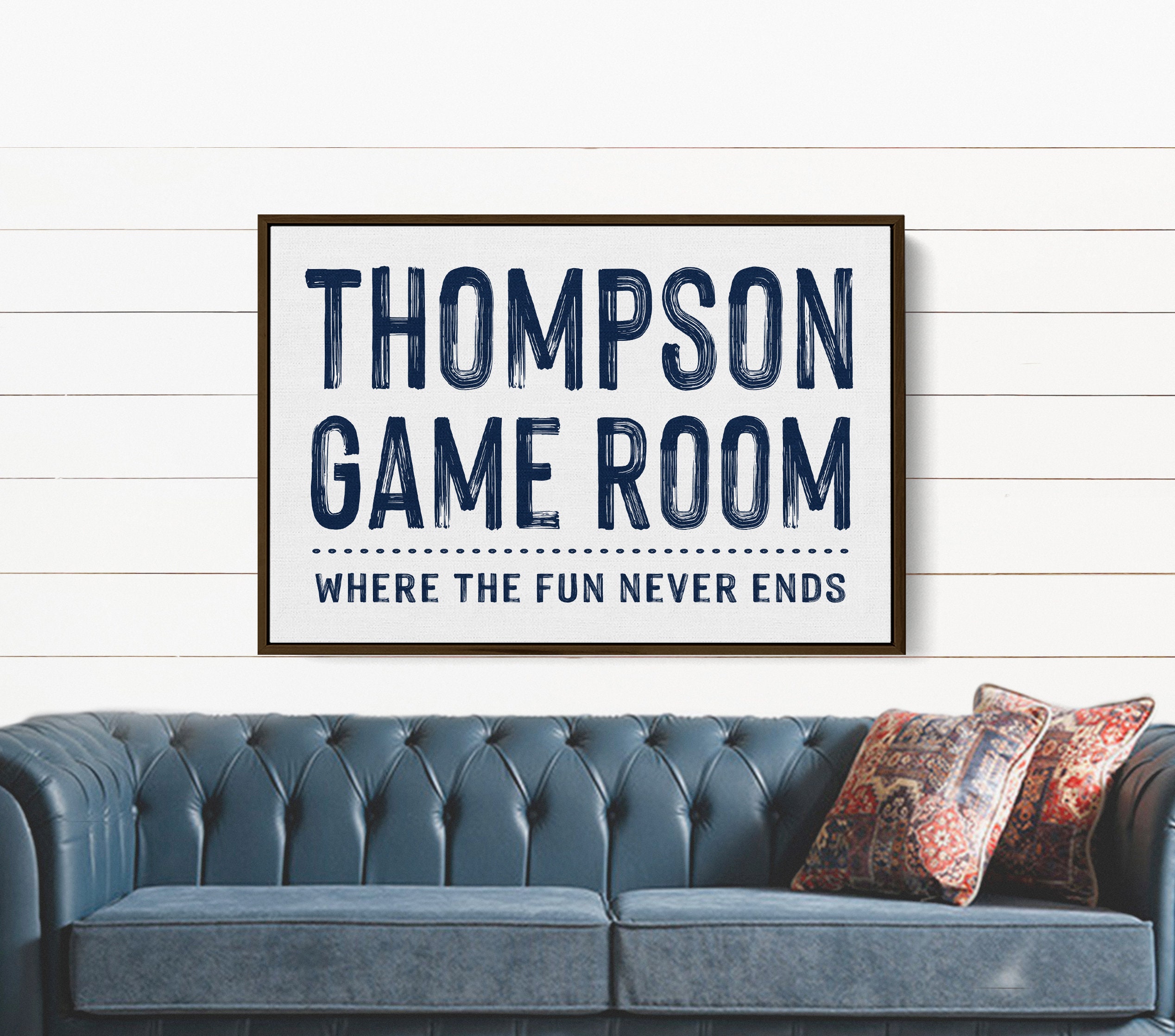 Personalized Family Game Room Sign Modern Farmhouse Wall | Etsy