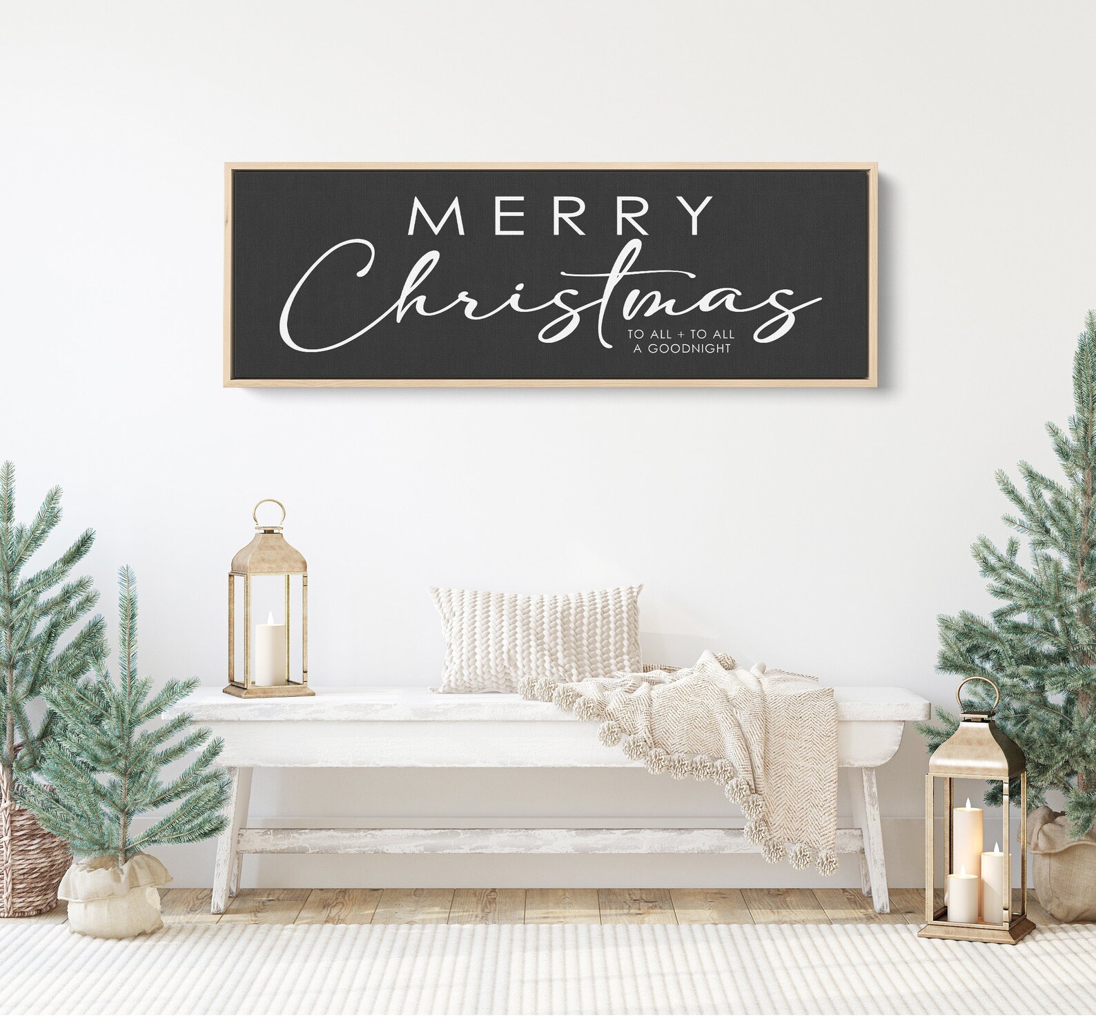 Merry Christmas Sign With Christmas Decor Modern Farmhouse - Etsy