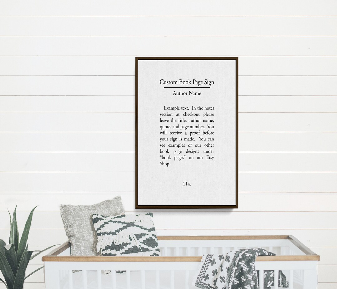 Custom Book Page Quote | Choose Your Favorite | Custom Sign ...