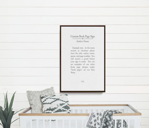 Custom Book Page Quote Choose Your Favorite Custom Sign | Etsy