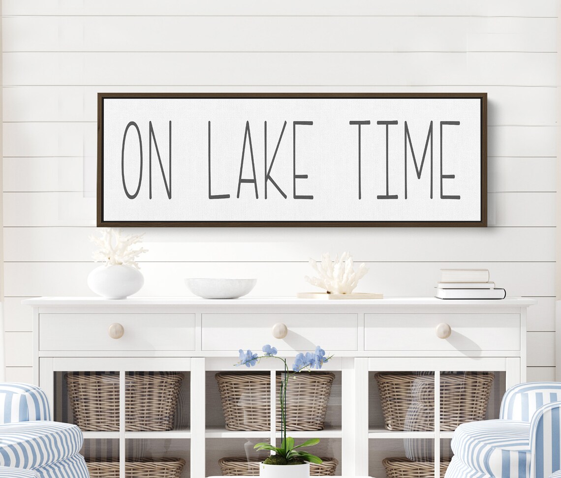 On Lake Time Wall Decor | Lake House Sign - Etsy