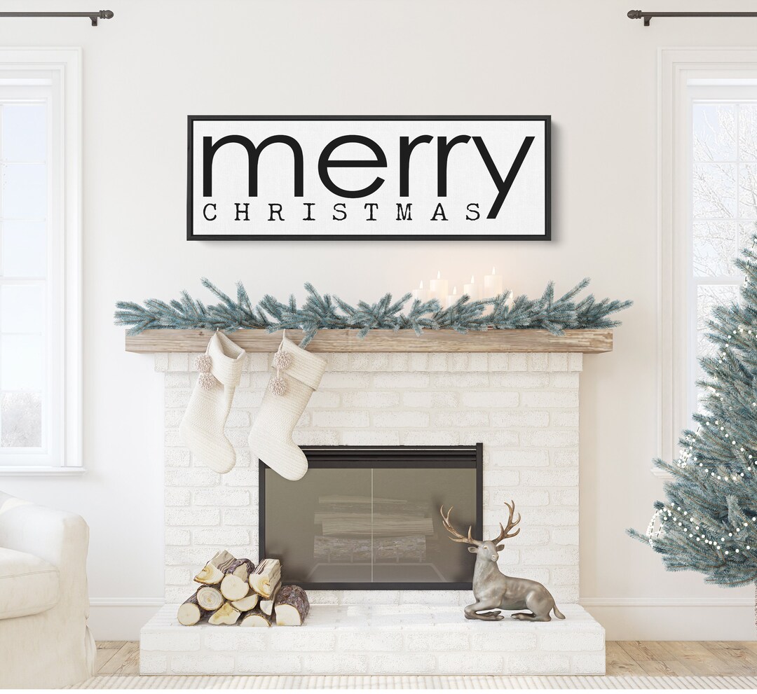 Extra Large Merry Christmas Canvas for Mantle, Entry | Large Christmas ...