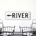 Large Canvas River Sign River Arrow Direction Sign - Etsy