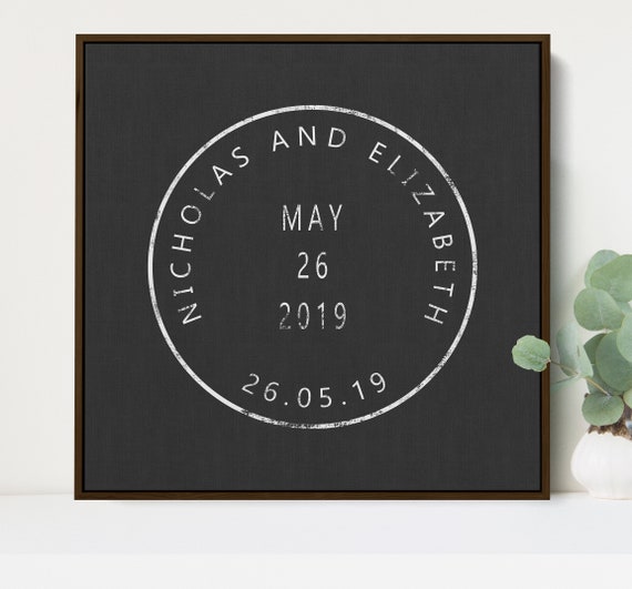 Personalized Vintage Stamp Sign With Couple's First Names | Etsy