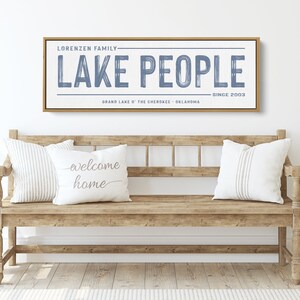 Large Canvas Lake Sign | Lake People Sign | Lake House Decor | Rustic ...