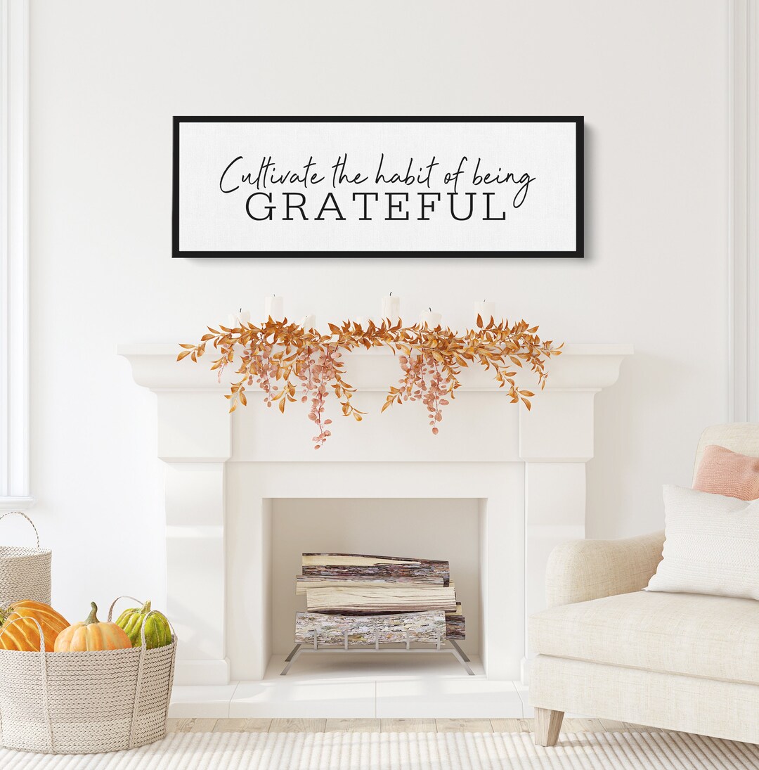 Grateful | Gratitude Wall Art | Thanks and Giving | Large Fall ...