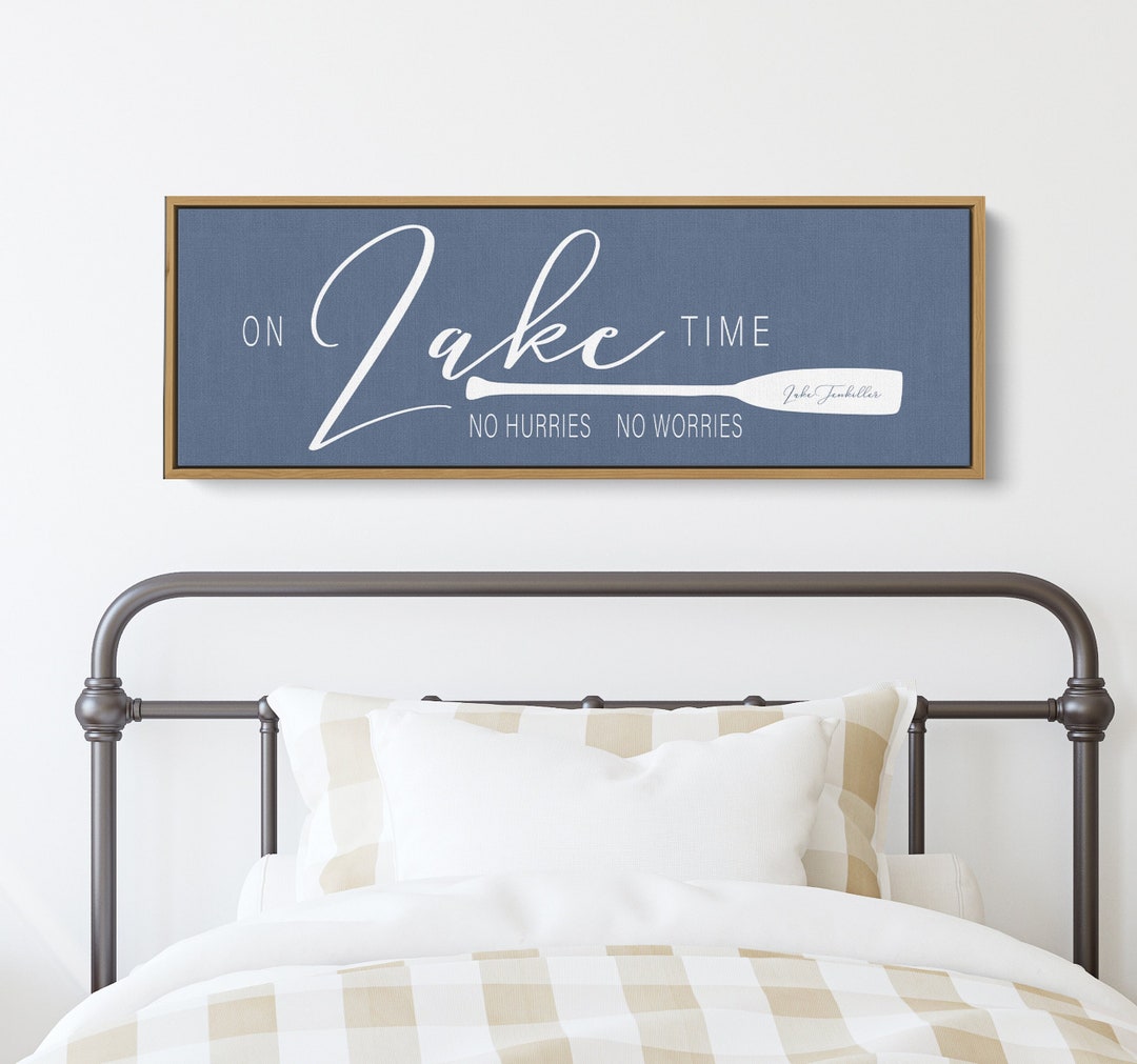 Large Canvas Lake Sign | Personalized Lake Sign | Lake House Decor ...