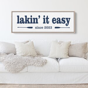 Lake House Sign | Lakin It Easy | Rustic Lake Wall Decor for Entry or ...