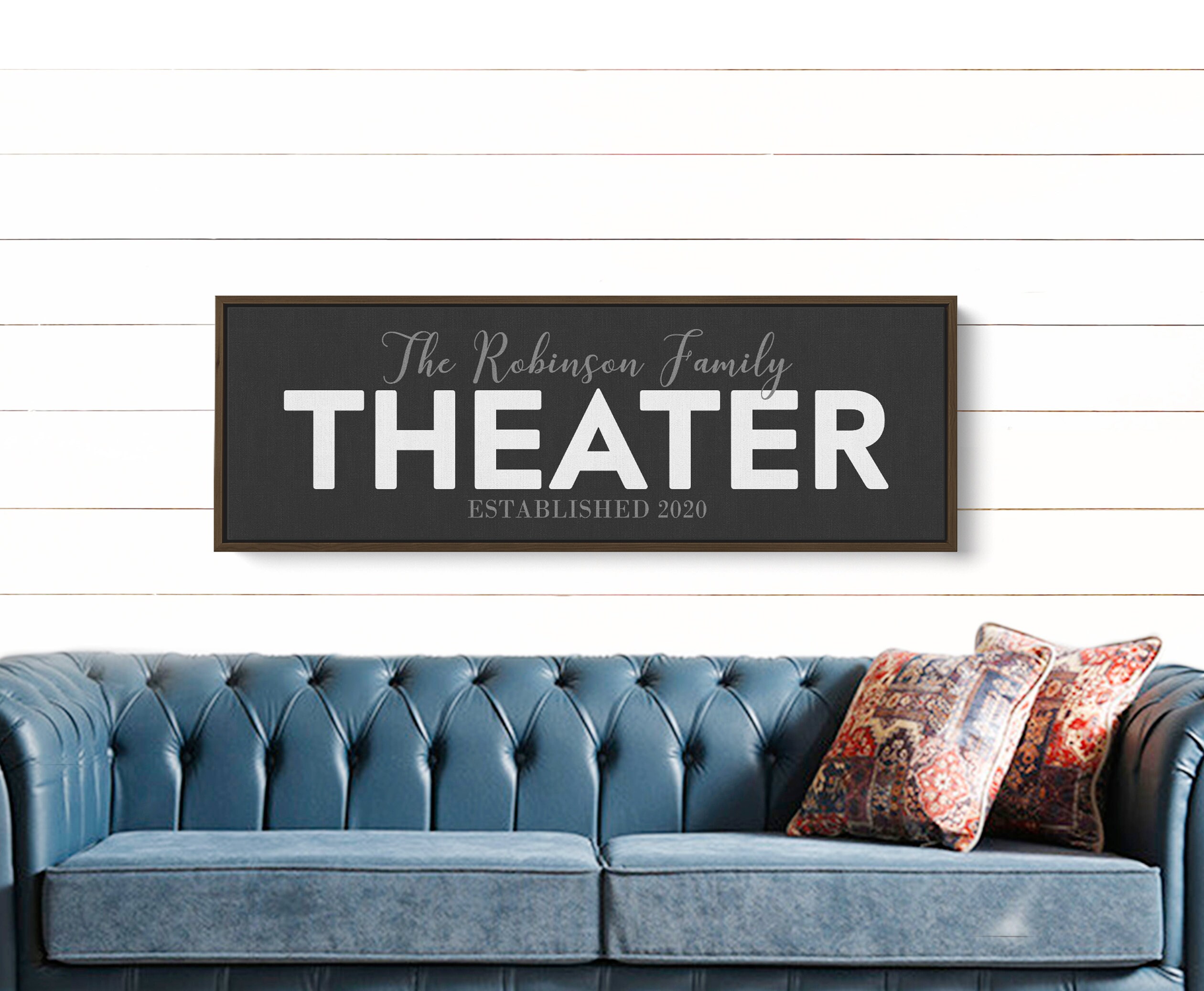 Personalized Theater Room Sign | Theater Decor With Last Name and ...
