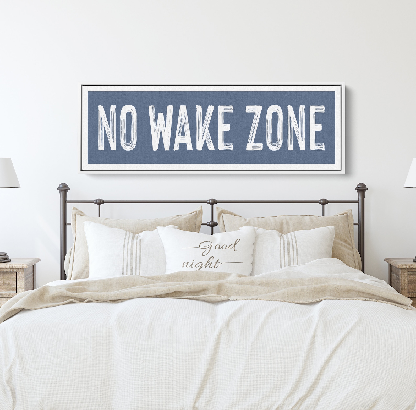 No Wake Zone Sign Sign Above Bed for Lake House Nursery Decor Lake Wall ...