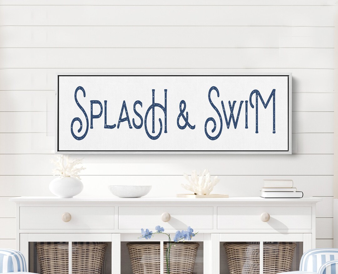 Splash and Swim | Beach Sign | Pool Wall Decor | Swimming Wall Art ...