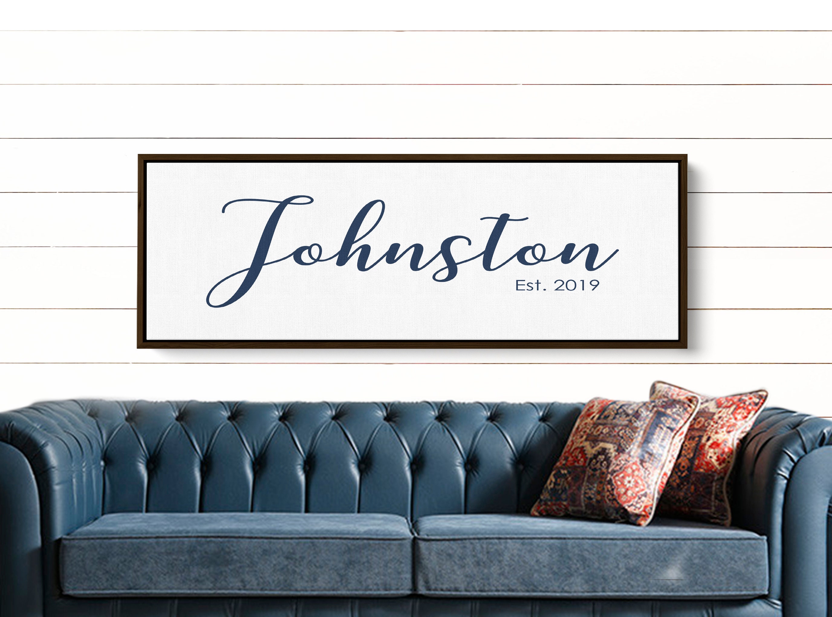 Last Name Sign | Living Room Wall Decor | Established Sign ...