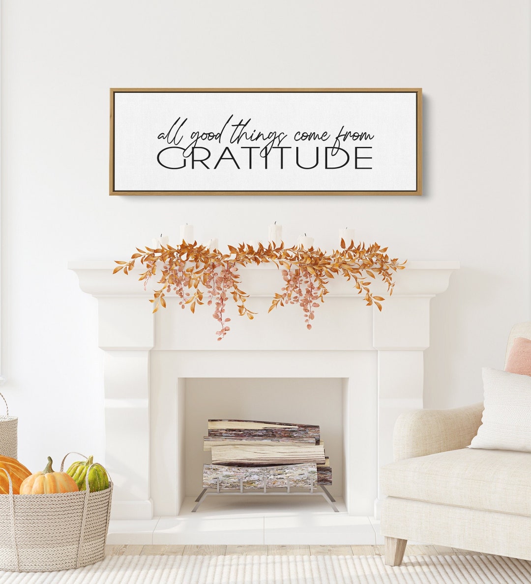 Grateful Sign for Dining Room or Kitchen | Fall Decor | Autumn Harvest ...