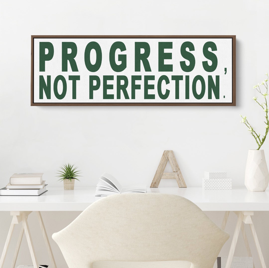 Progress Not Perfection | Motivational Wall Decor for Home or Office - Etsy