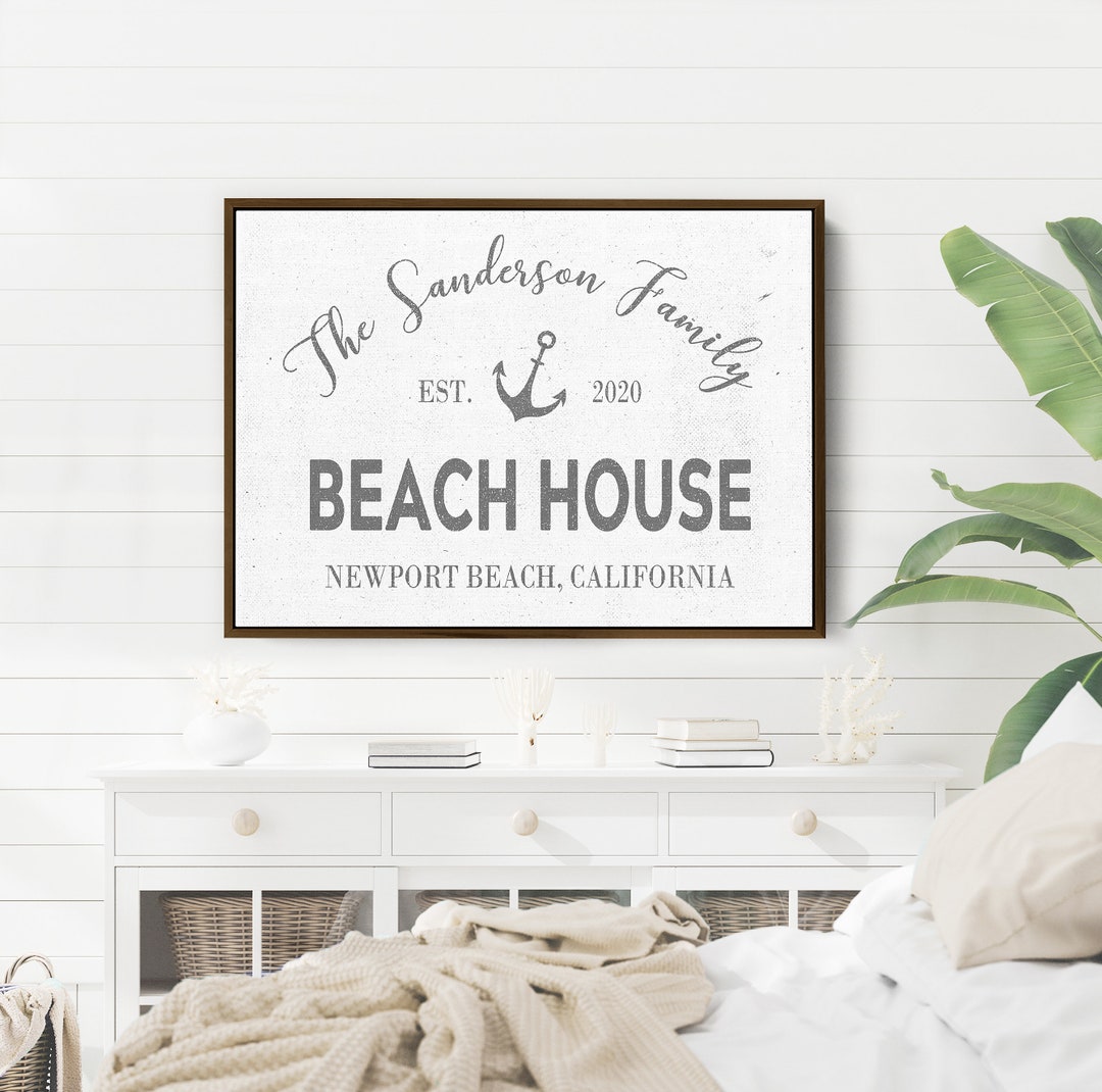 Beach House Sign Personalized | Beach House Living Room Wall Decor ...